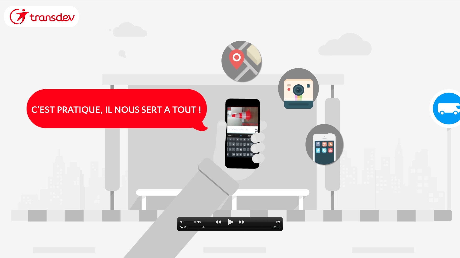 Voix off féminine pour application AlerT du groupe Transdev